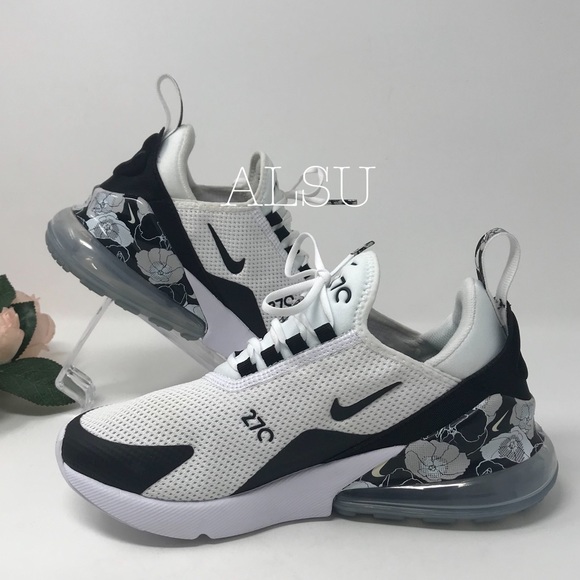 Nike | Shoes | Nike Air Max 27 Se White Black Flowers W Authent | Poshmark